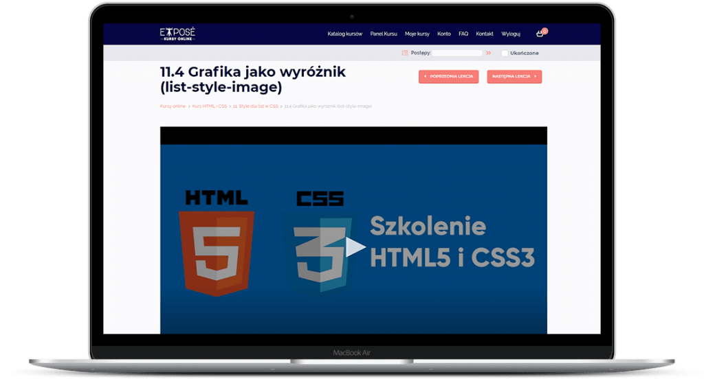 Kurs HTML i CSS 🎓 72 lekcje ⌚ ponad 7h nagrań video